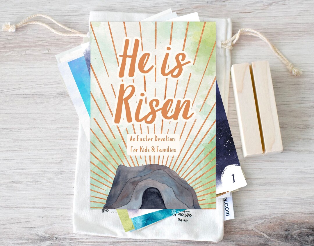 He is Risen! Easter Devotional Scripture Cards for Kids and Families - Etsy