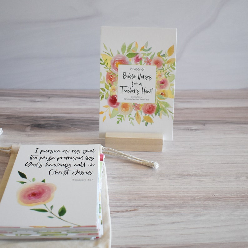Weekly Scripture Verse Cards: Christian Gift With Display Stand Options ...