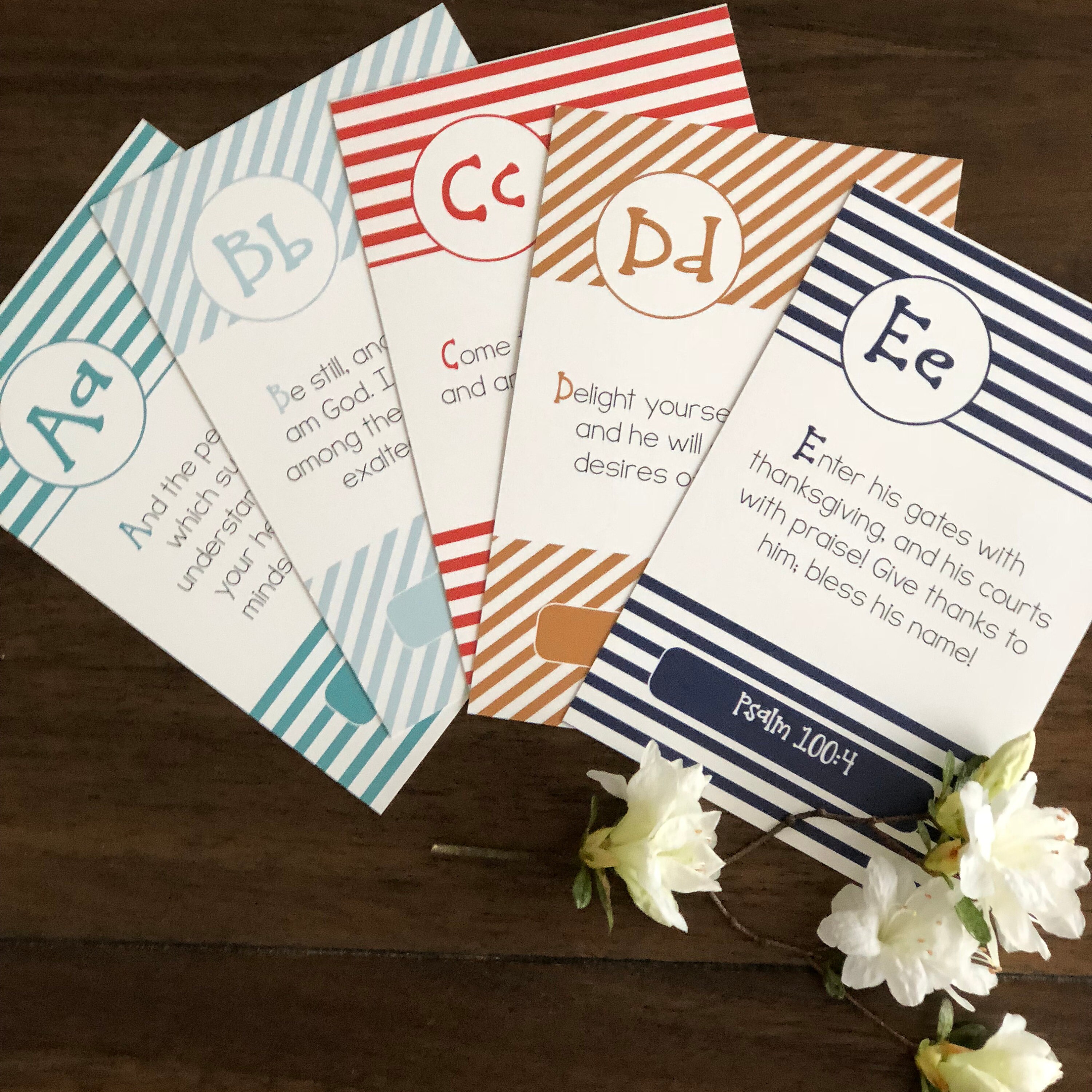 ABC Bible Verse Flash Cards | Christian Gift for Kids | Memorize Bible ...