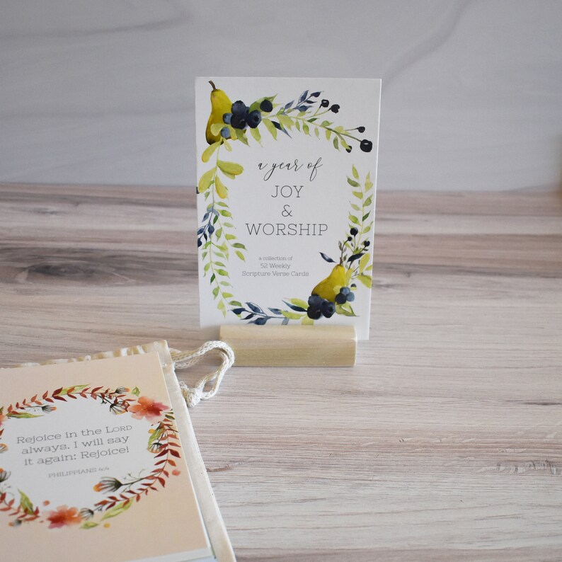 Weekly Scripture Verse Cards: Christian Gift With Display Stand Options ...