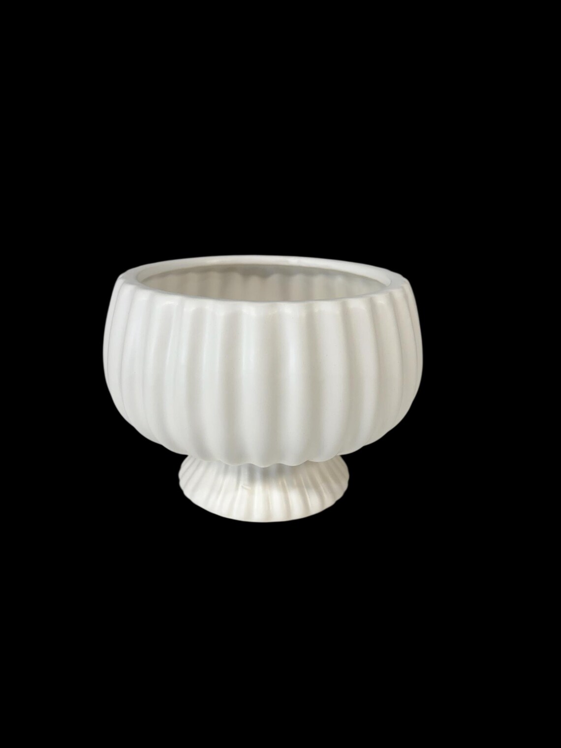 White Ceramic Compote Vase: 5.5" Floral Centerpiece Bowl - Etsy