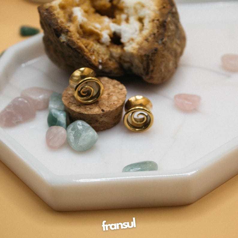 Double Flare Swirl Tunnels, Spiral Ear Plug Gauges in Stainless Steel ...