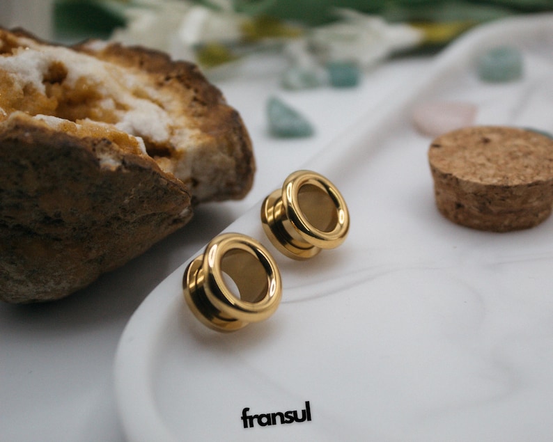 Rounded Flare Gauges: Stretched Ear Lobe Tunnel Plugs, Stainless Steel ...