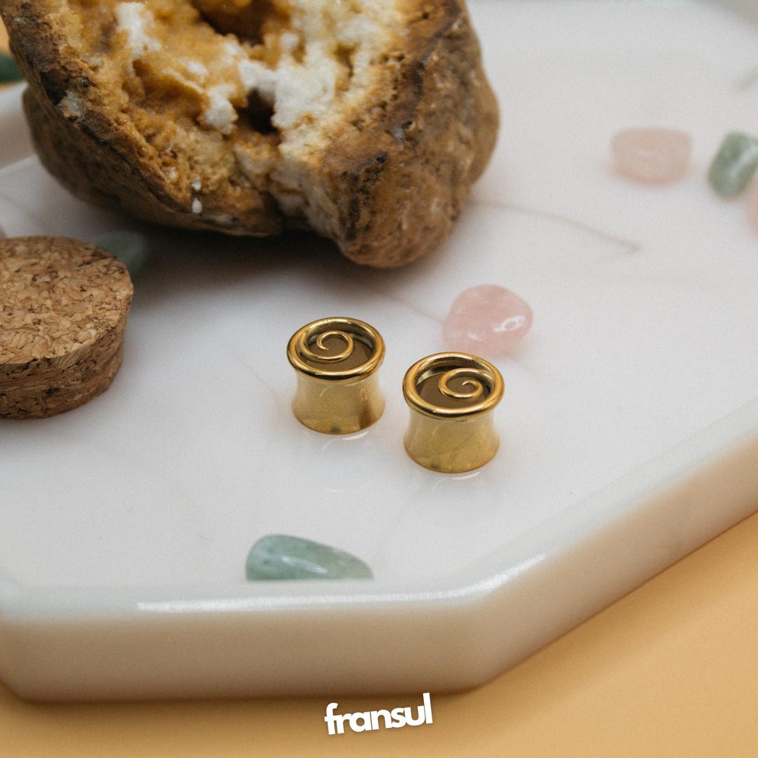 Double Flare Swirl Tunnels, Spiral Ear Plug Gauges in Stainless Steel ...