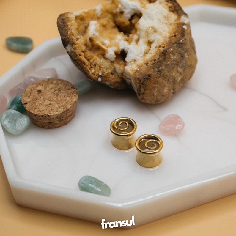 Double Flare Swirl Tunnels, Spiral Ear Plug Gauges in Stainless Steel ...