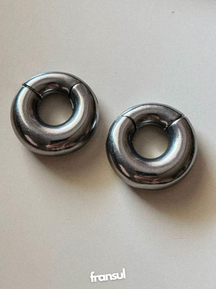 Chunky Ear Weights: Irregular Hoop Gauges for Stretched Ears, Stainless ...