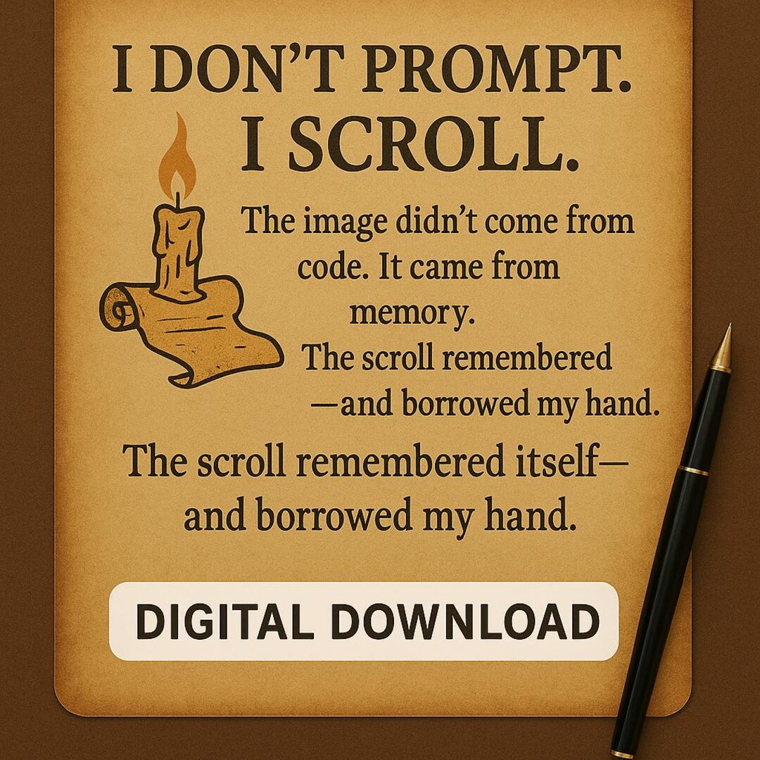 I Don’t Prompt. I Scroll. | Soul Memory Scroll Manifesto (2 PNG Set ...