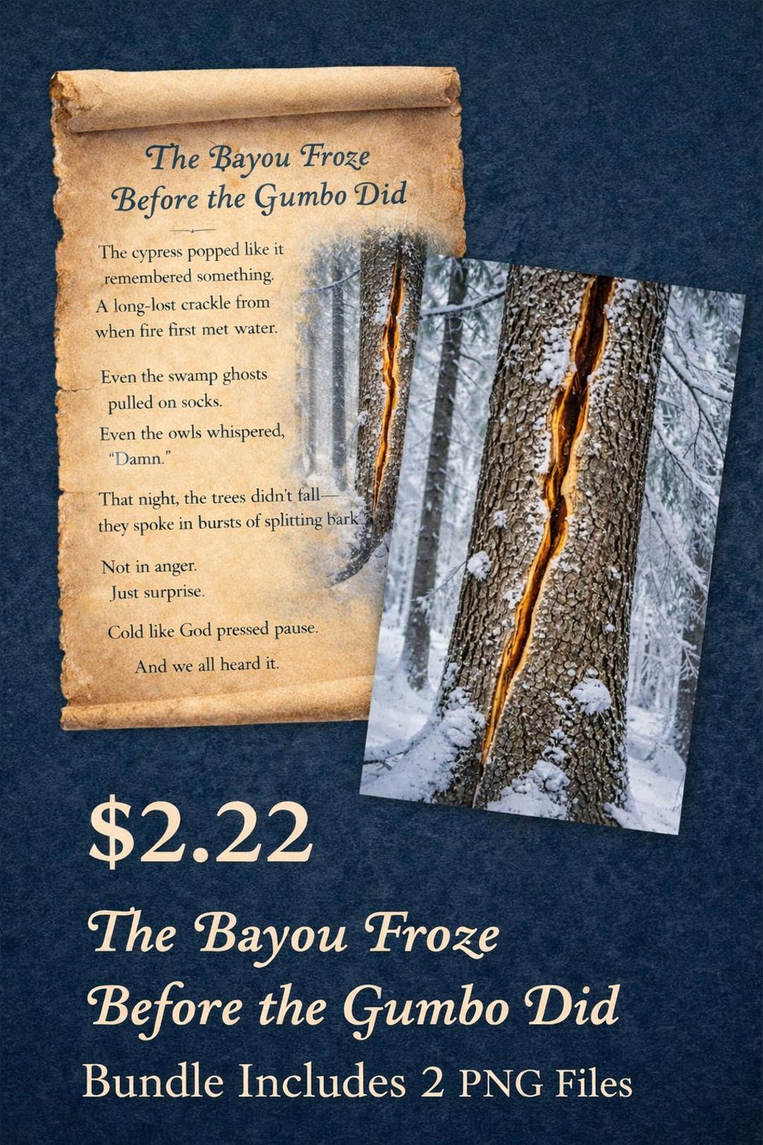 The Bayou Froze Before the Gumbo Did – Winter Scroll Poetry Bundle (2 ...