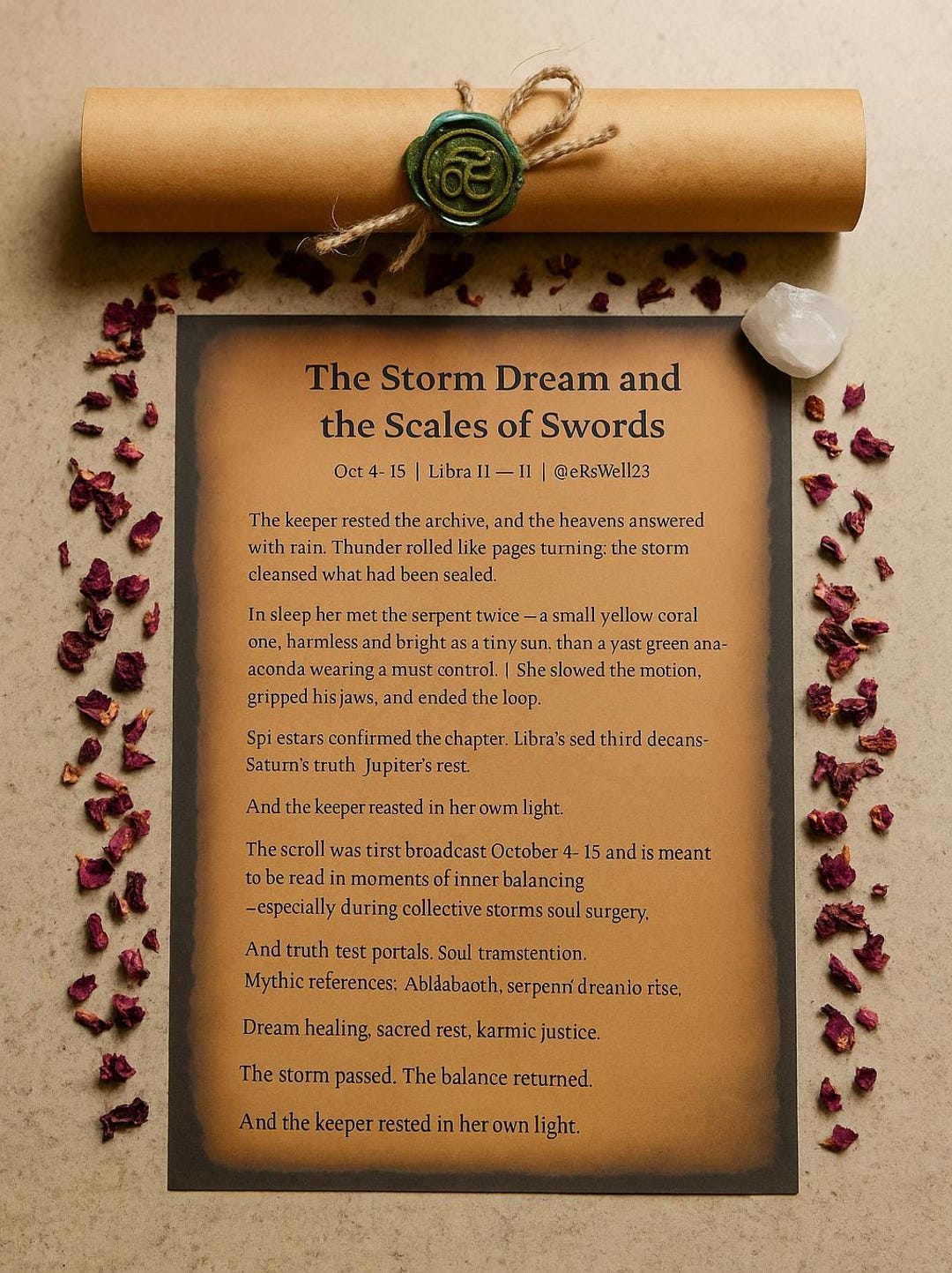 The Storm Dream and the Scales of Swords | Rolled Flamekeeper Scroll ...