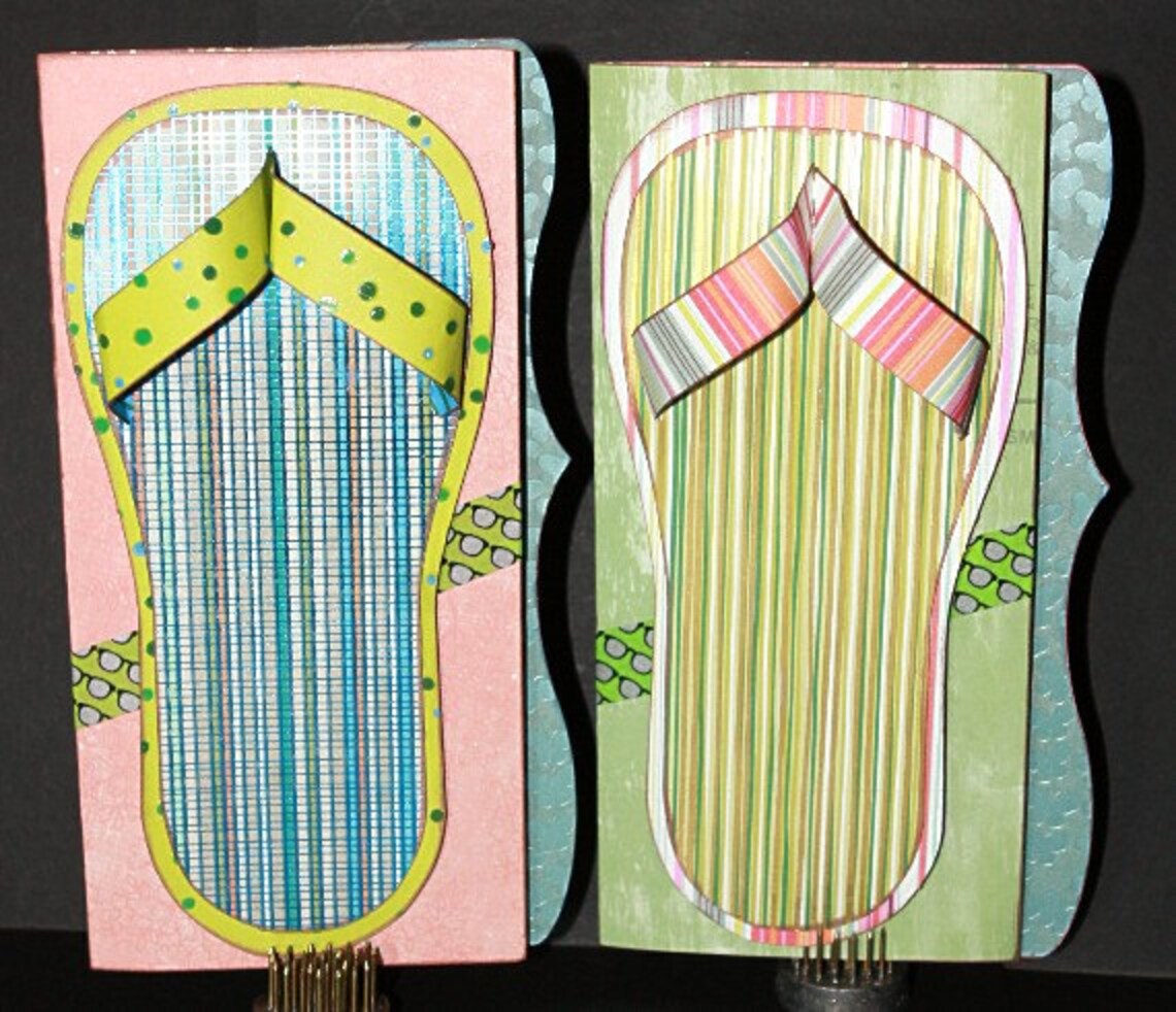 3D Flip Flop Box With Matching Card, SVG Cutting File Kit - Etsy