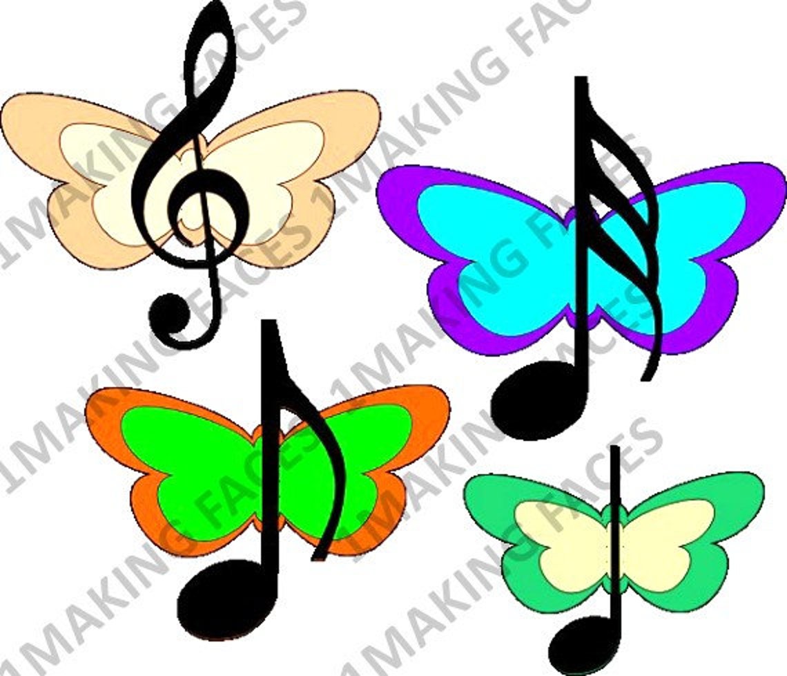 4 Butterfly Notes, SVG Cutting File Kit - Etsy