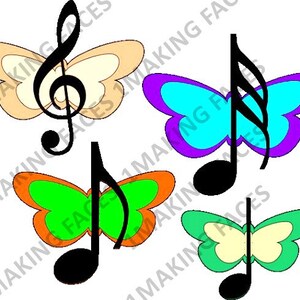 4 Butterfly Notes, SVG Cutting File Kit - Etsy