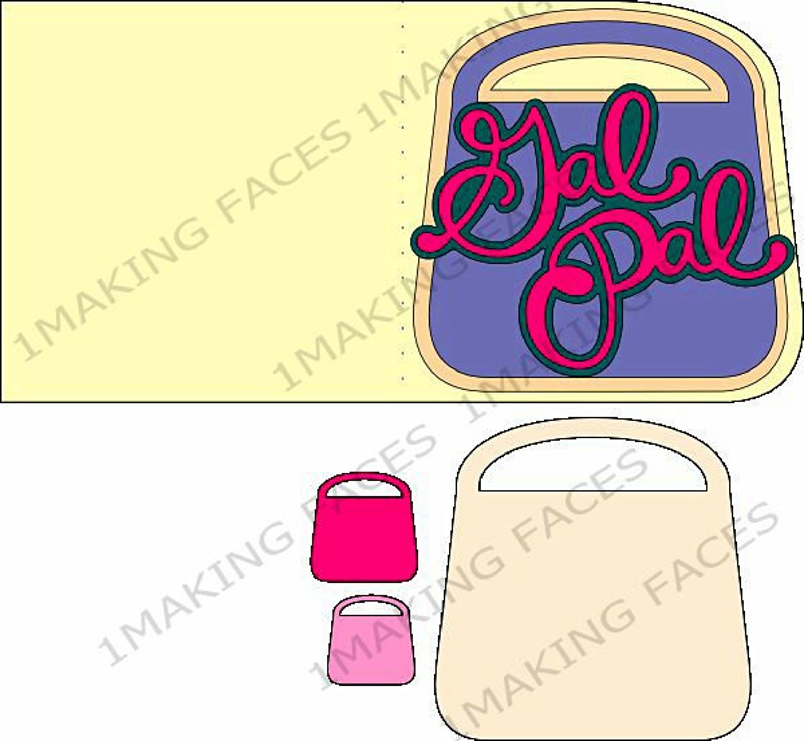 Gal Pal Purse Card, SVG Cutting File Kit - Etsy