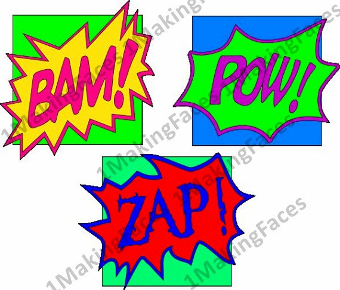 Bam!, Pow!, Zap! Comic Book-style Embellishments, SVG Cutting Files Kit ...