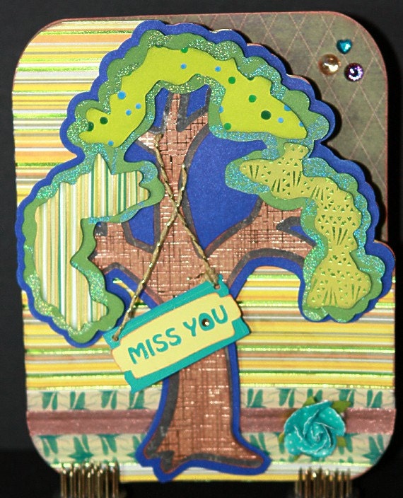 Thanks, Miss You, Tree Card, SVG Cutting File Kit - Etsy