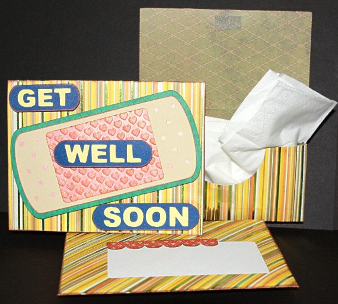 Get Well Soon, Purse Size Tissue Holder and Card, SVG File - Etsy