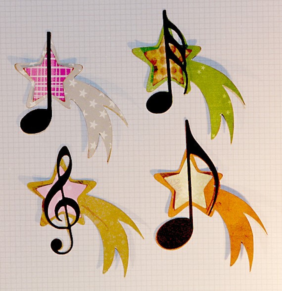 Shooting Star Musical Notes, SVG Cutting File Kit - Etsy