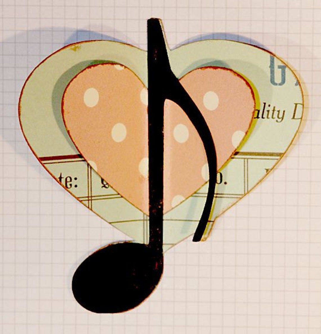 4 Love Heart Musical Notes, SVG Cutting Files Kit - Etsy