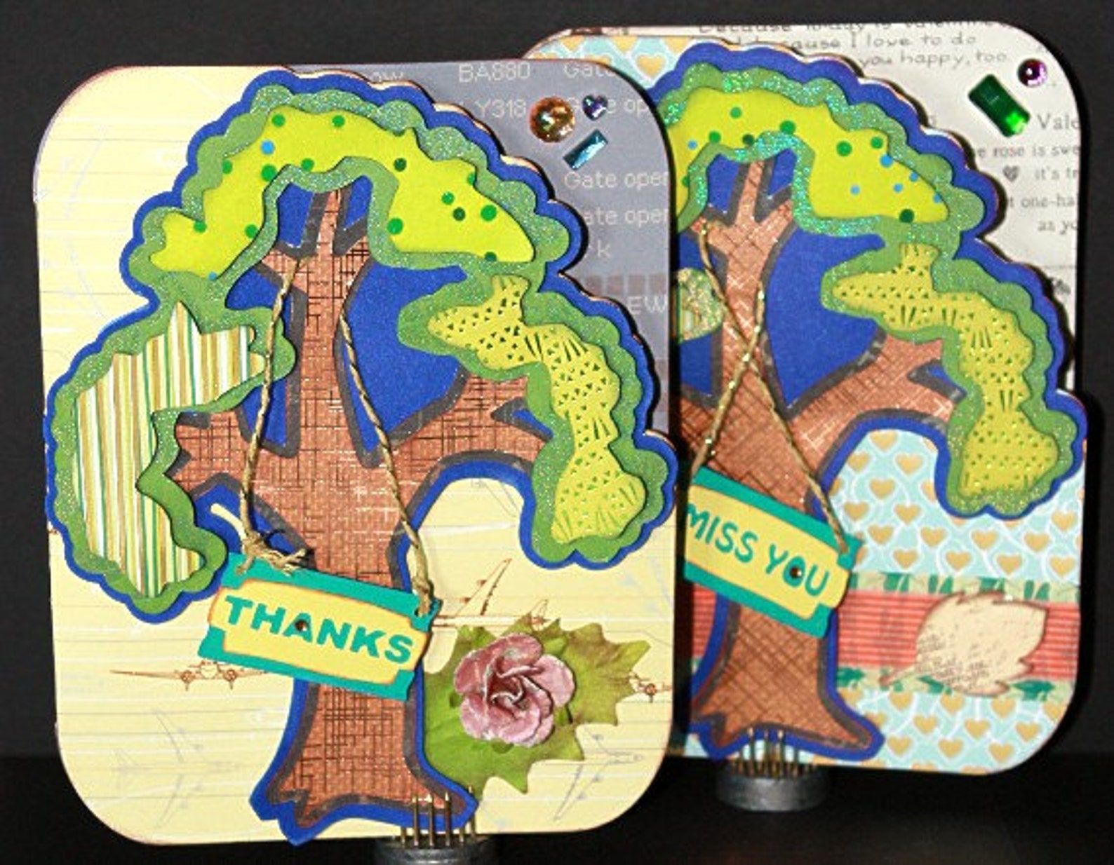 Thanks, Miss You, Tree Card, SVG Cutting File Kit - Etsy