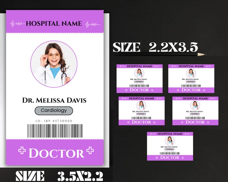 Editable Kids Doctor ID Badge, Printable Medical Badge, Hospital Staff ...