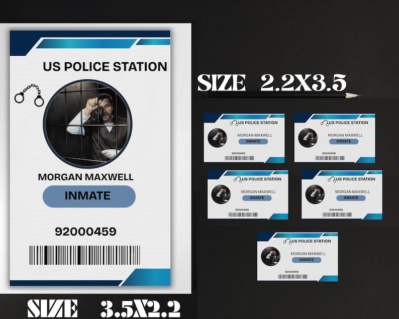 Prisoner Costume ID Badge Template, Kids Role Play Badge for Jail Party ...