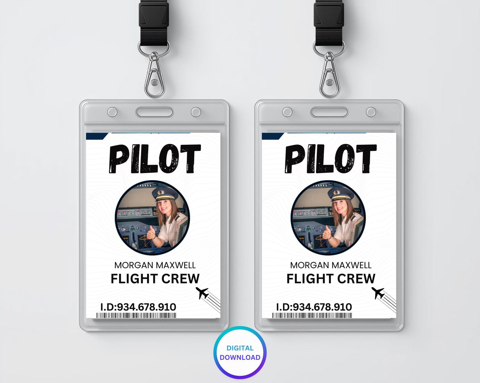 Pilot License – Custom Pilot ID Badge & Airplane Party Prop, Aviation ...