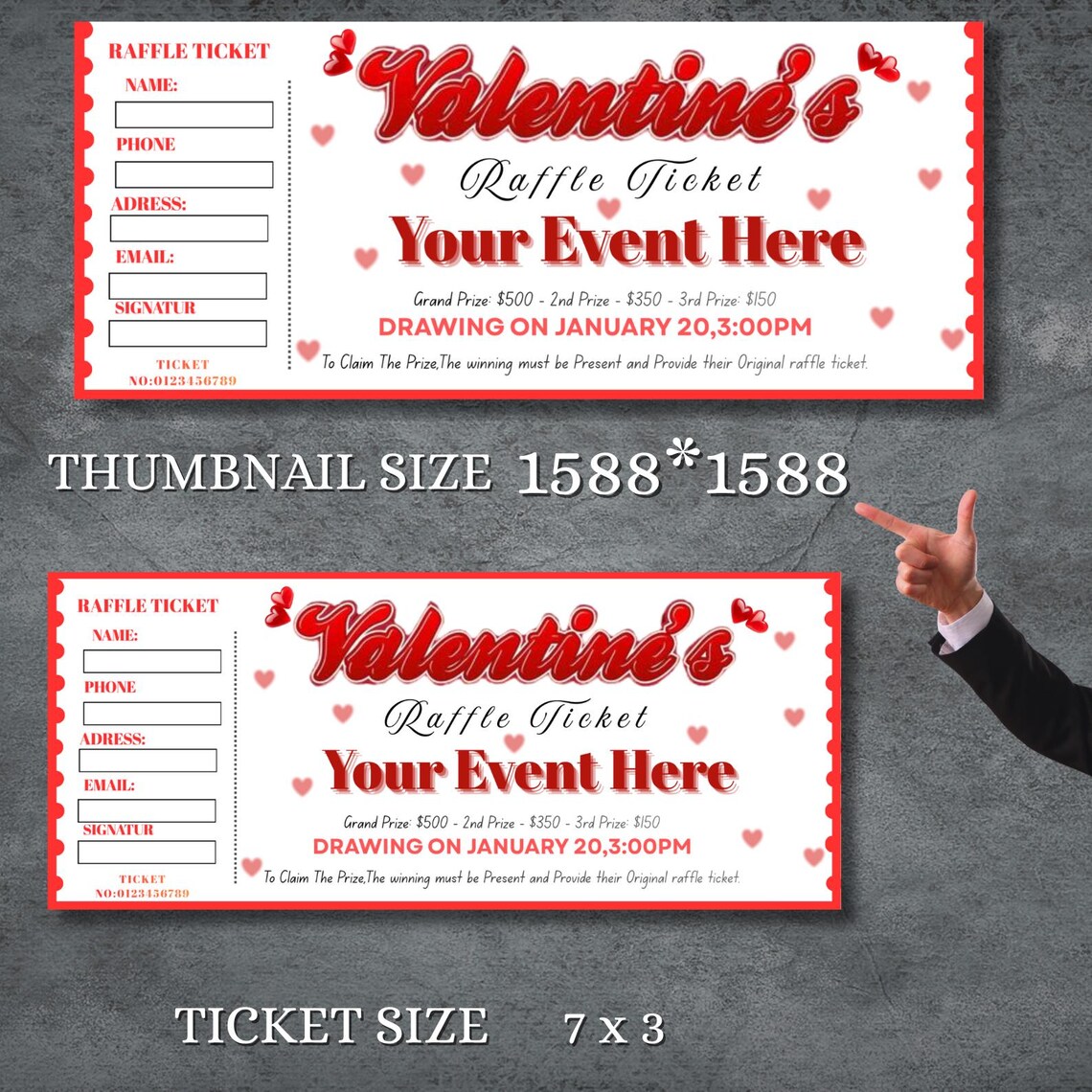 Editable Valentine Raffle Ticket Template, Editable Love Coupon Tickets ...