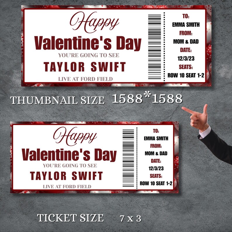 Editable Valentine's Day Ticket Template, Valentine Coupon & Surprise ...