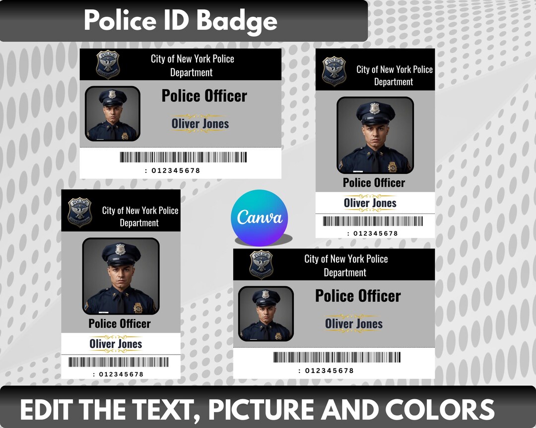 Editable Police Id Badge – Printable Police Badge & Police Badge Holder ...