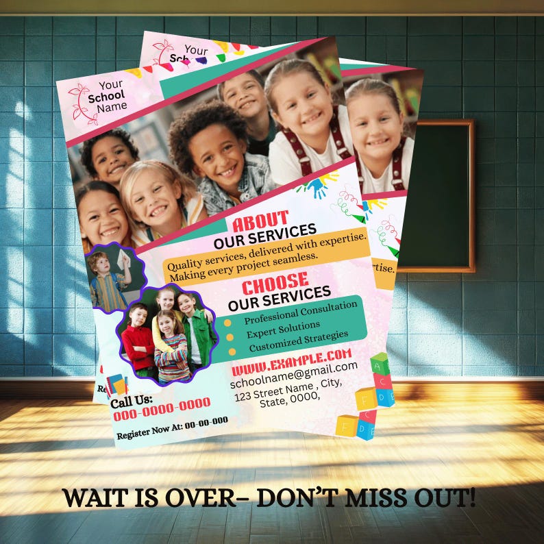 School Admission Flyer – Printable Enrollment & Education Flyer, Back ...
