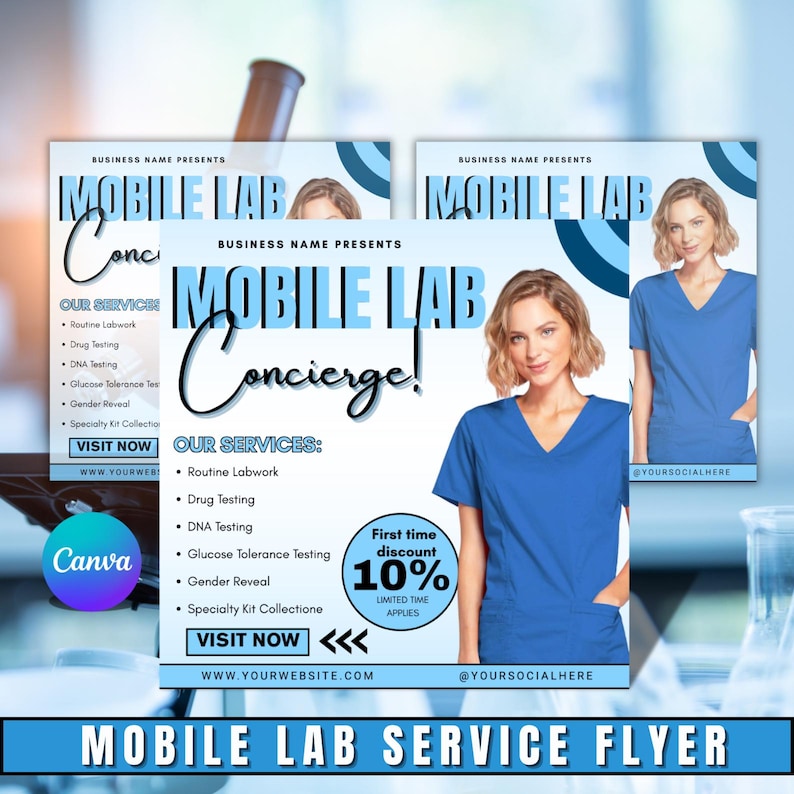 Mobile Lab Service Flyer, DIY Medical Mobile Lab Service Flyer, Mobile ...