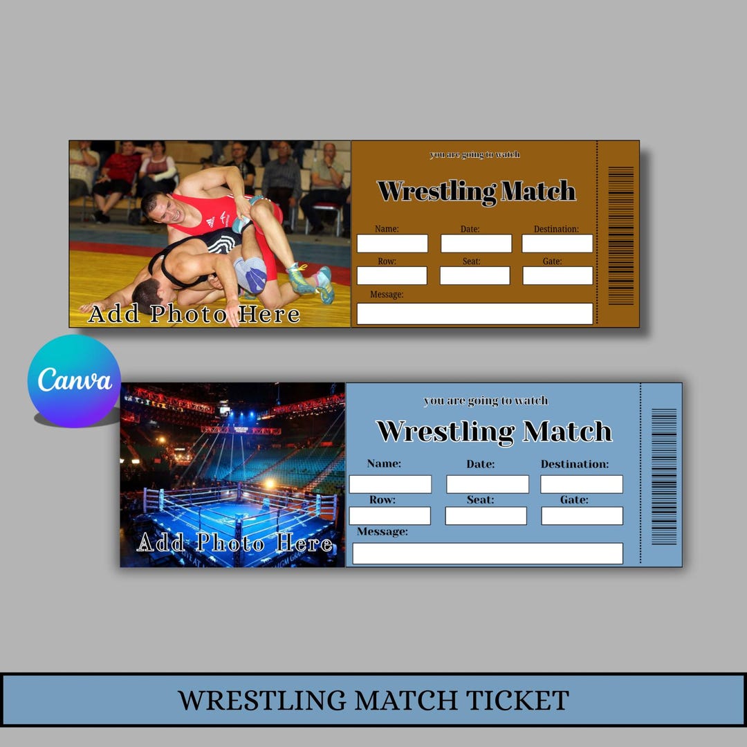 Editable Wrestling Ticket | Printable Fight Night Invitation ...