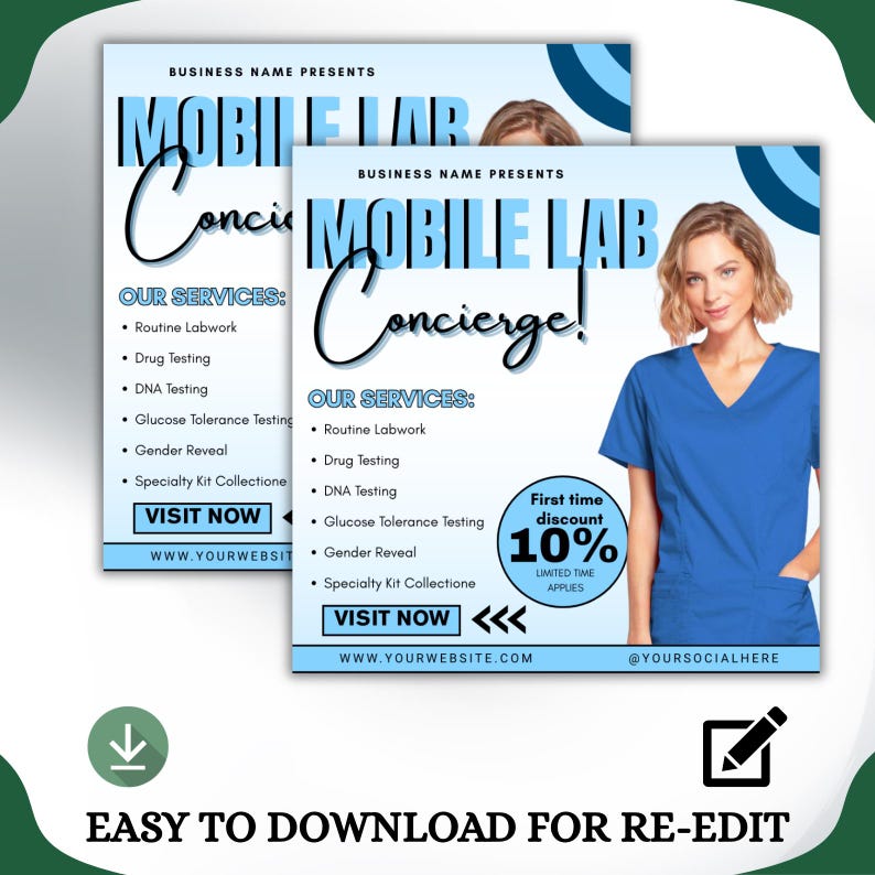 Mobile Lab Service Flyer, DIY Medical Mobile Lab Service Flyer, Mobile ...