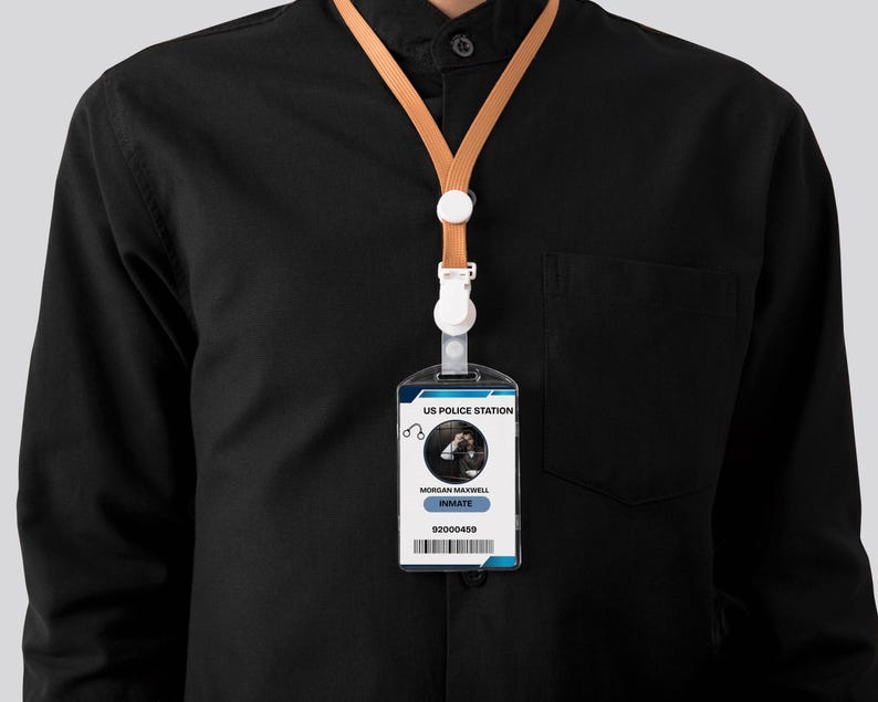 Prisoner Costume ID Badge Template, Kids Role Play Badge for Jail Party ...