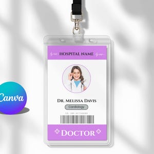 Editable Kids Doctor ID Badge, Printable Medical Badge, Hospital Staff ...
