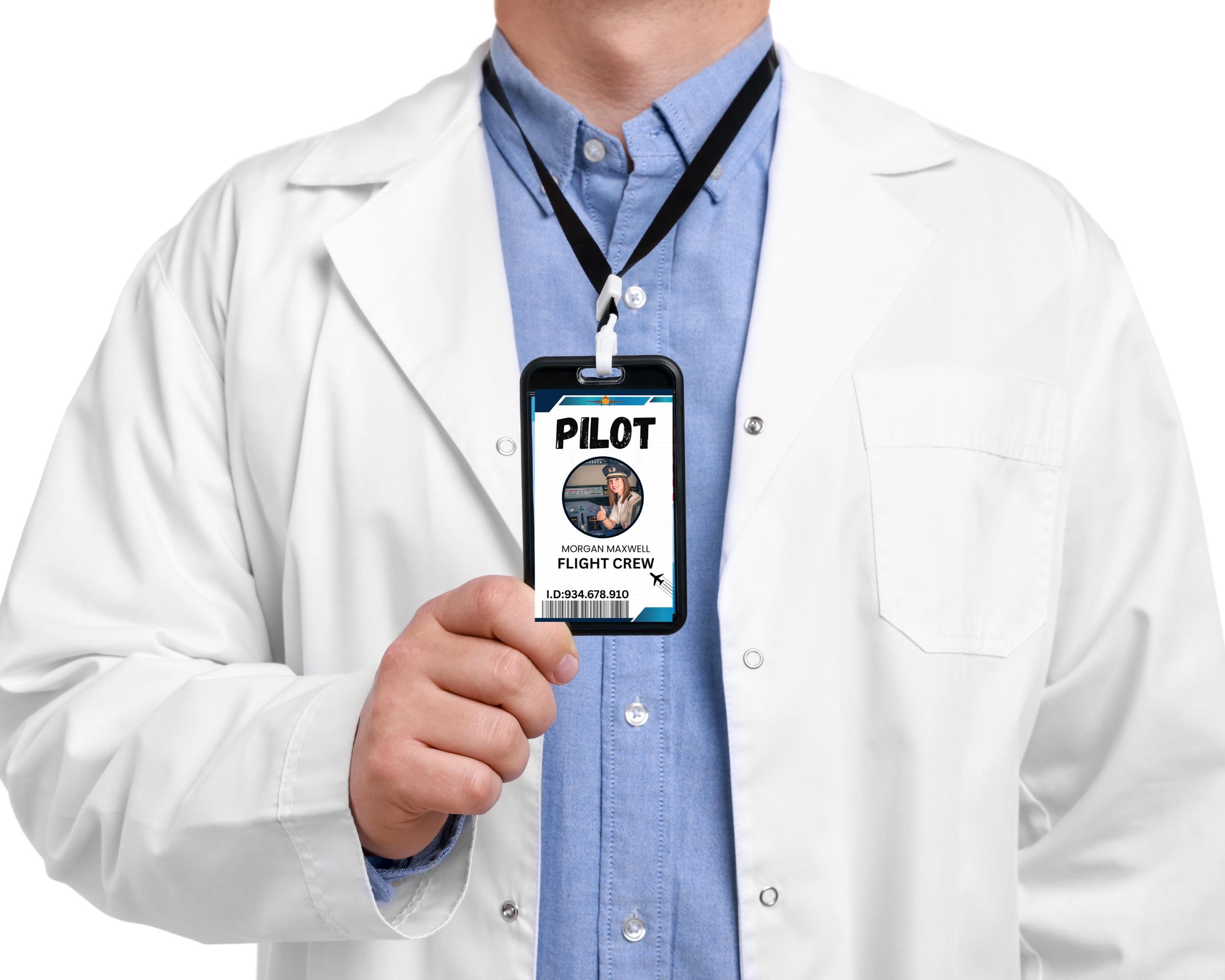 Pilot License – Custom Pilot ID Badge & Airplane Party Prop, Aviation ...