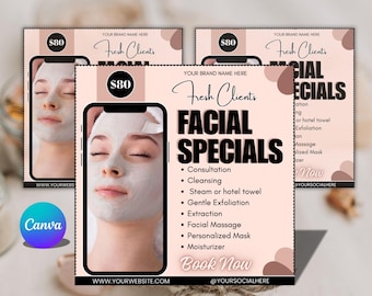 Facials Flyer, DIY Facials Sale Flyer, Esthetician Booking Flyer ...