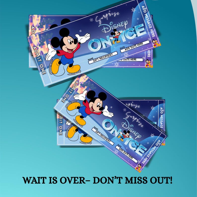 Disney on Ice Surprise Ticket Template | Editable Event Ticket Gift ...