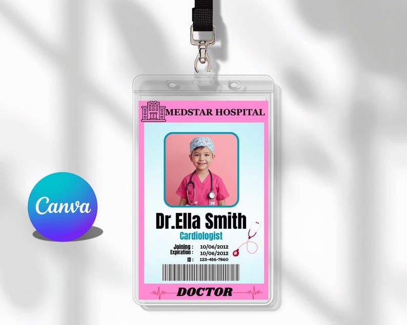 Doctor Id Badge – Printable Doctor Badge & Doctor Name Badge Template ...
