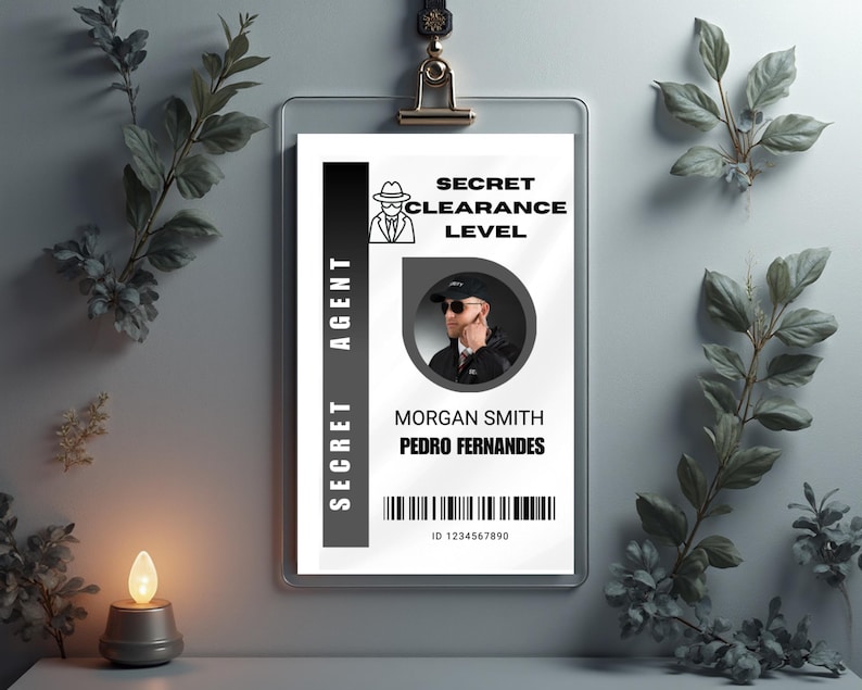 Editable Secret Agent ID, Secret Spy Badge, Spy Name Badge, Spy ...