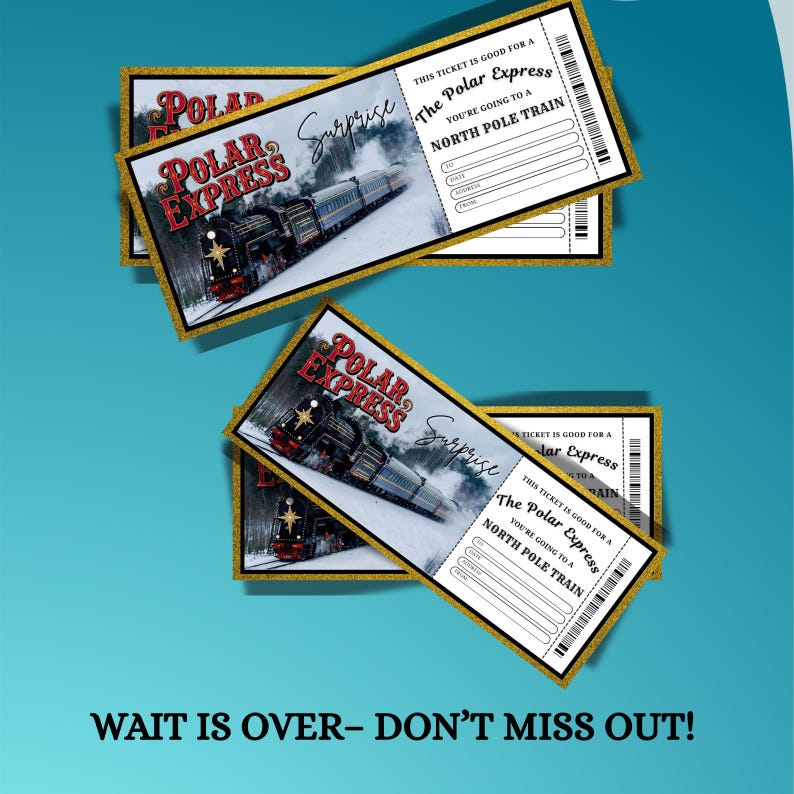 Polar Express Ticket Template | Editable Printable Christmas Train ...