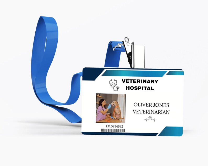 Printable Veterinarian ID Badge | Editable Name Tag Template for ...