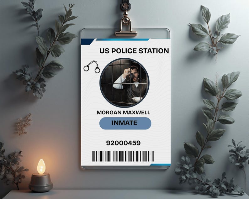 Prisoner Costume ID Badge Template, Kids Role Play Badge for Jail Party ...