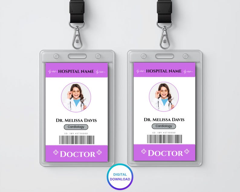 Editable Kids Doctor ID Badge, Printable Medical Badge, Hospital Staff ...