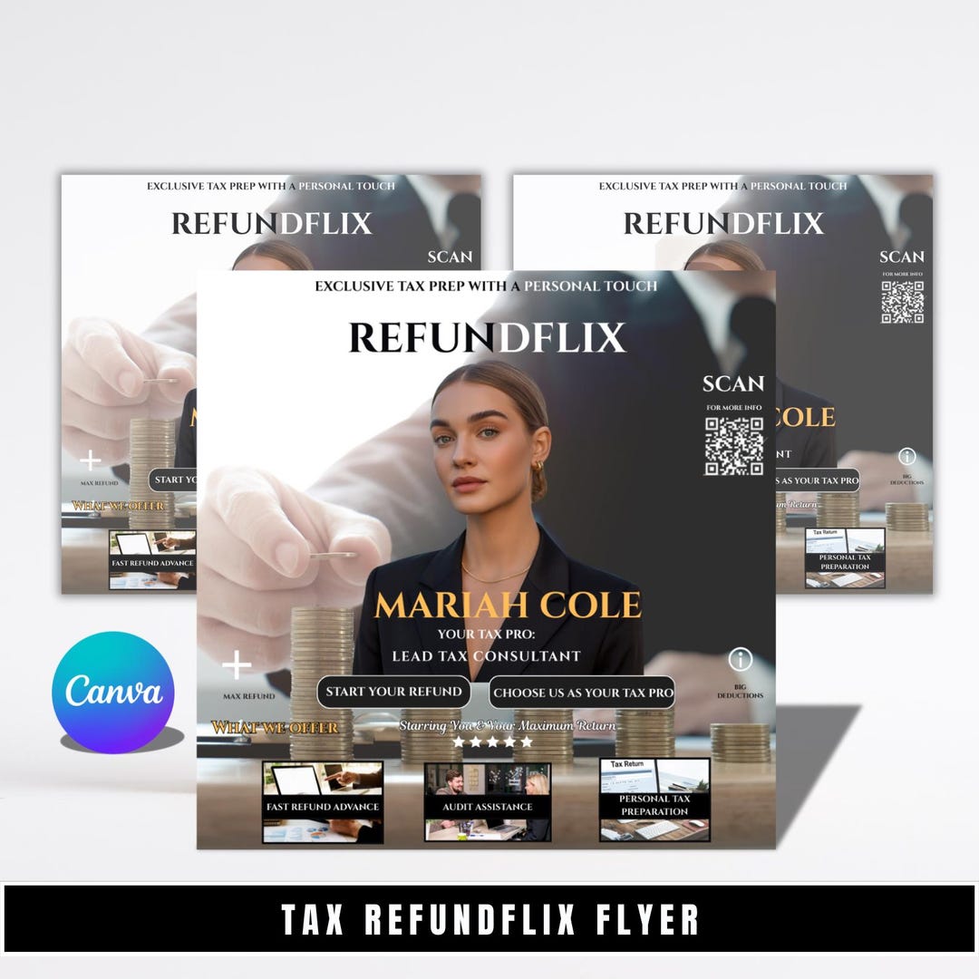 Tax Refund Flyer, Modern Tax Season Flyer, Editable Tax Prep Design ...