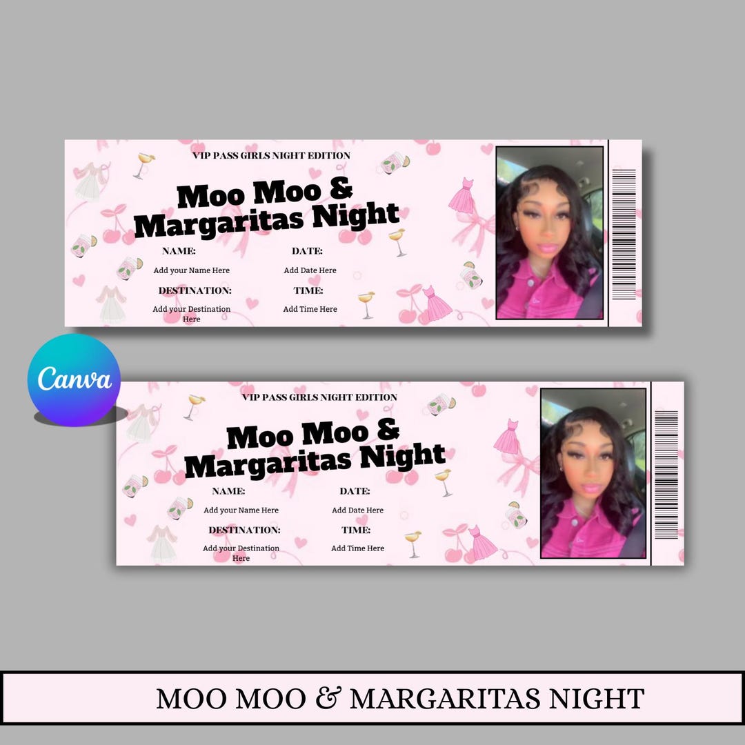 Girls Night Pass Ticket | Editable Wine Tasting & Party Invitation ...