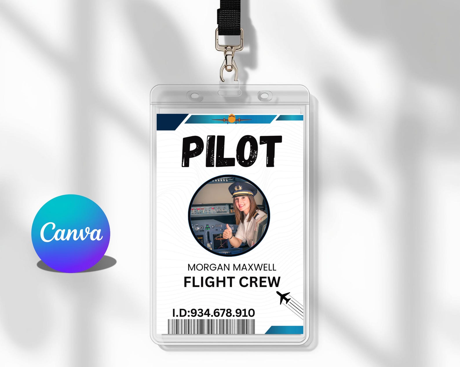 Pilot License – Custom Pilot ID Badge & Airplane Party Prop, Aviation ...