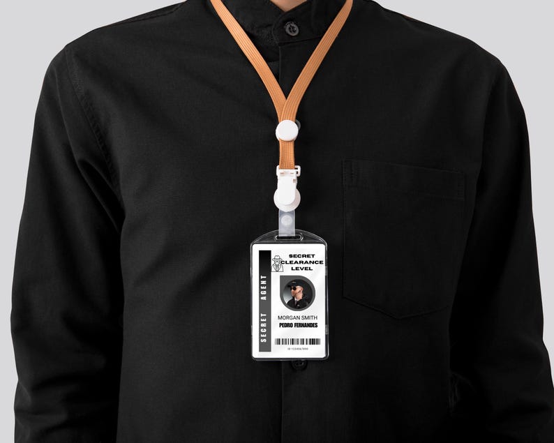 Editable Secret Agent ID, Secret Spy Badge, Spy Name Badge, Spy ...