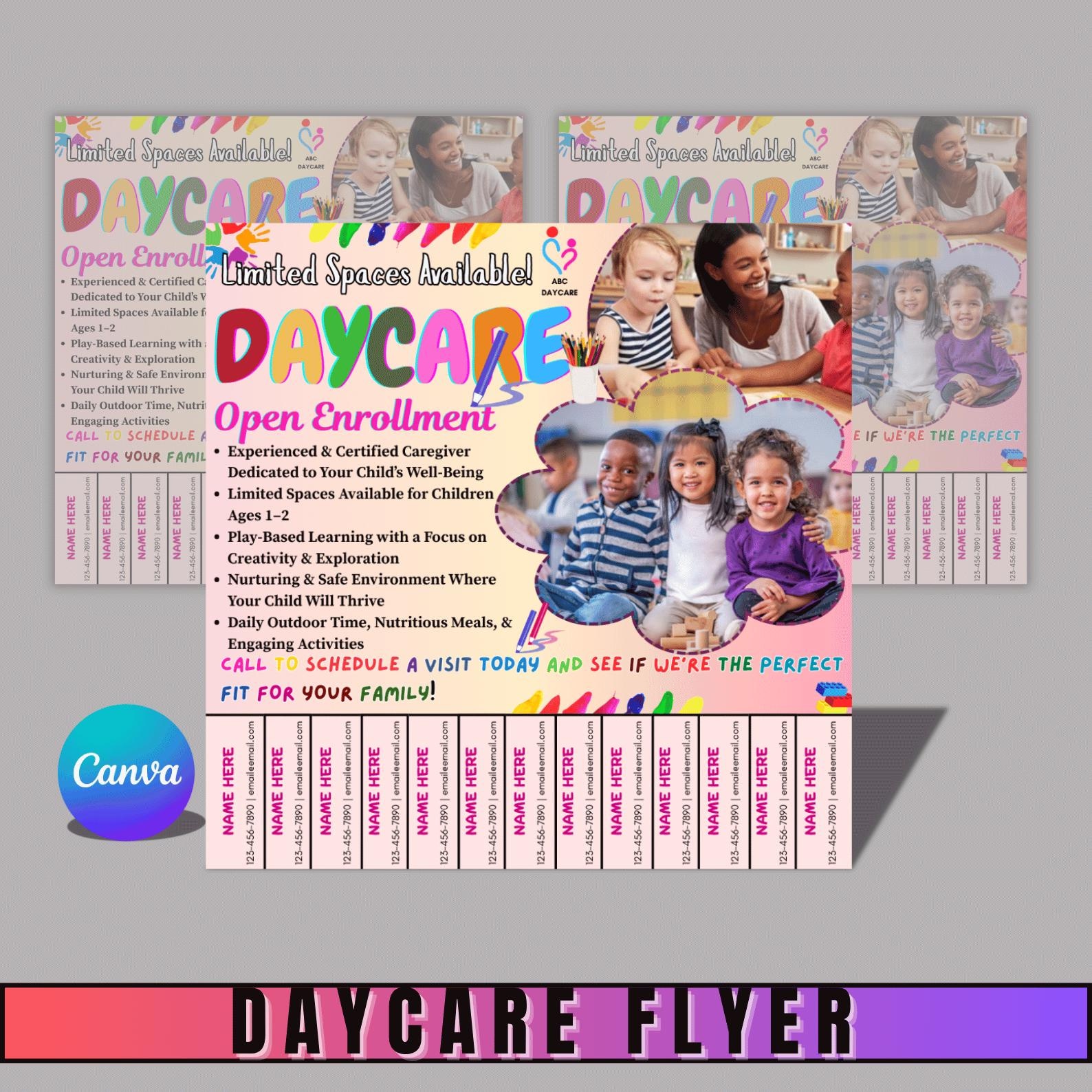 Editable Daycare Flyer, Template Child Care Flyer, Digital Download ...