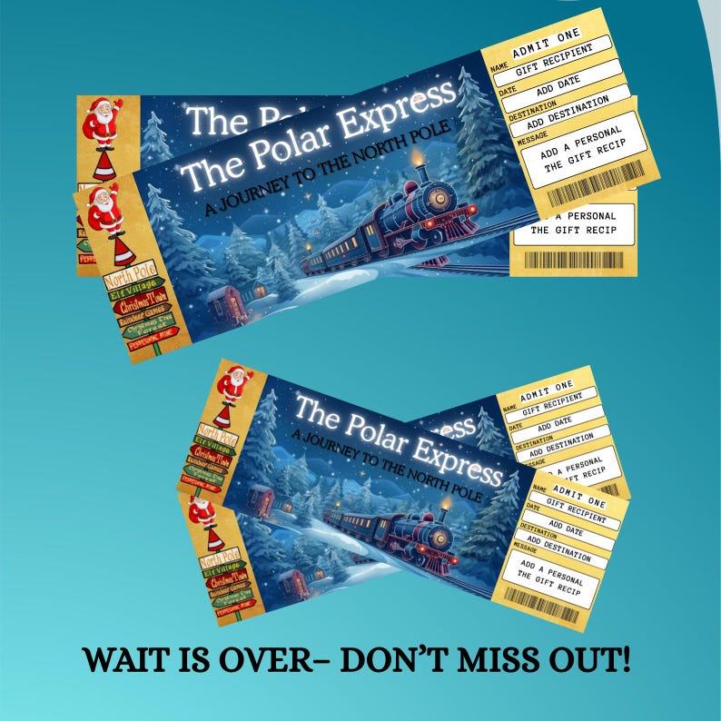Polar Express Ticket – Christmas Ticket & Holiday Ticket Printable ...